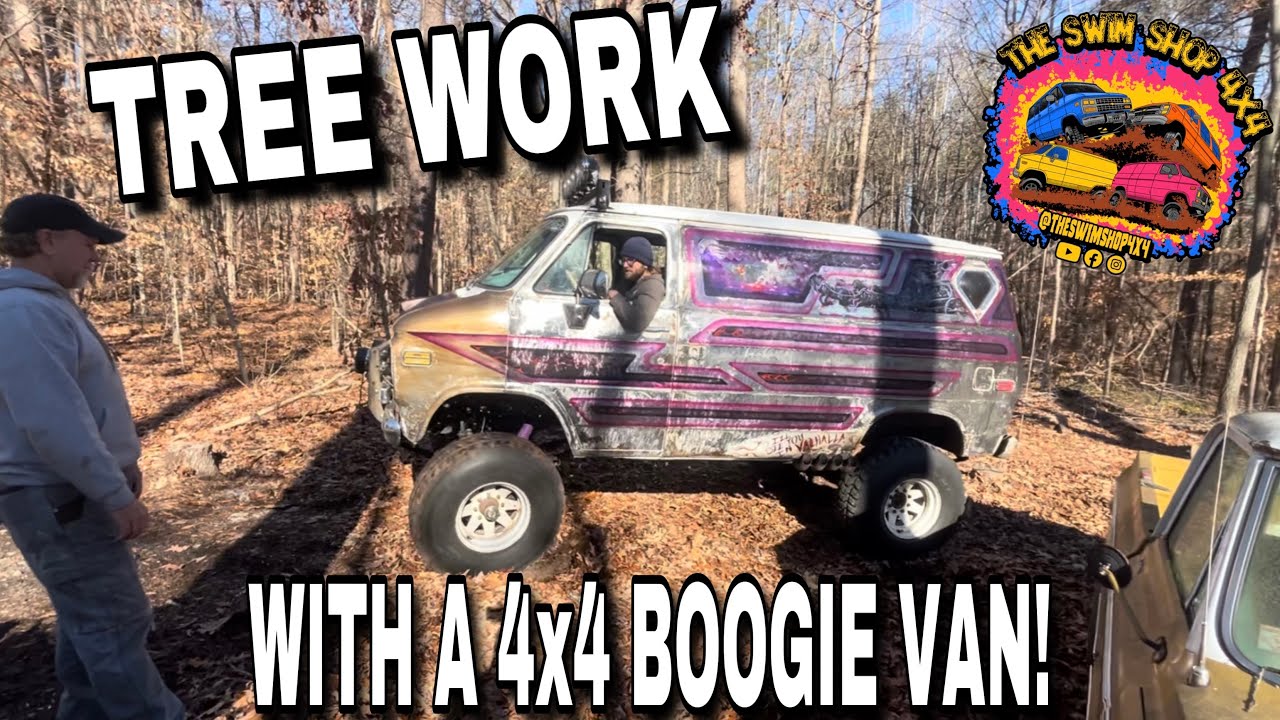 Wood Splitter & 4x4 Boogie Van Tree Pull - The Swim Shop 4x4 Vans - YouTube