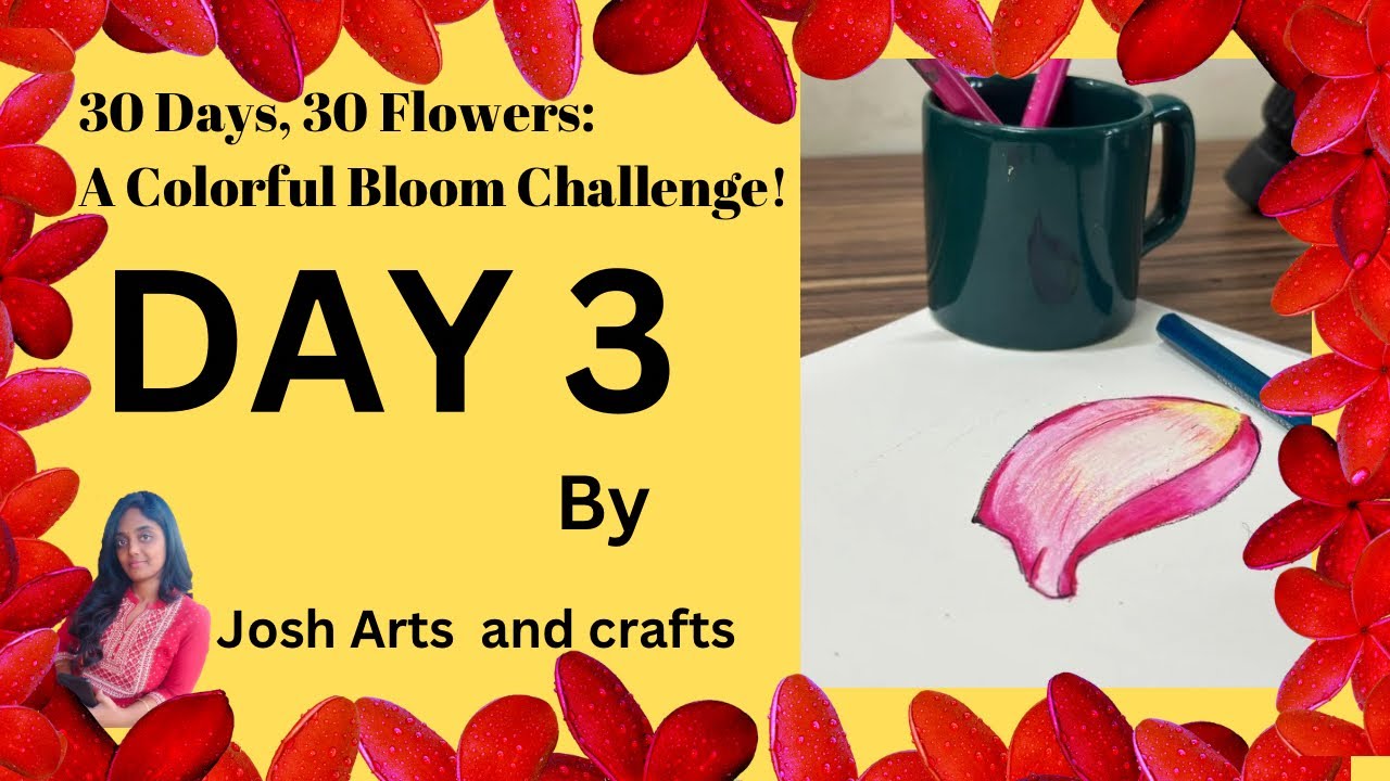 Day 3 | how to draw a realistic flower petal | Rose petal | a detailed ...