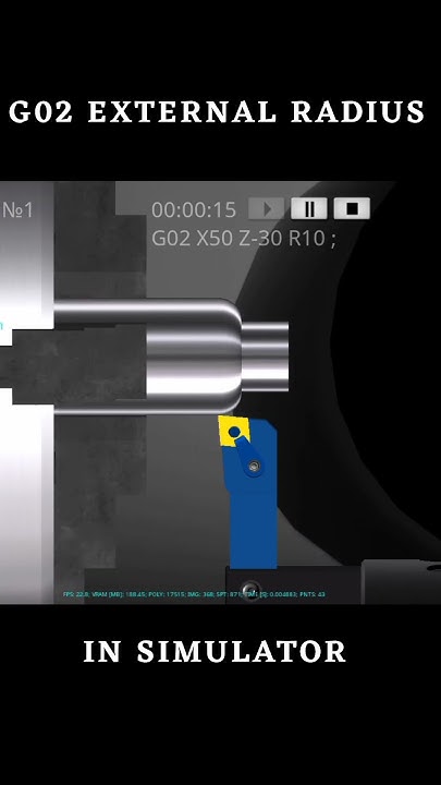 CNC LATHE MACHINE G02 EXTERNAL RADIUS IN SIMULATOR...... #cnc # ...