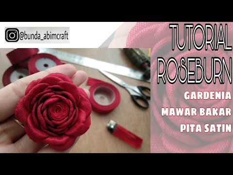 TUTORIAL ROSE BURN FROM SATIN RIBBON | HOW TO MAKE A SATIN GARDENIA | ROSEBURN | DIY FABRIC FLOWERS
