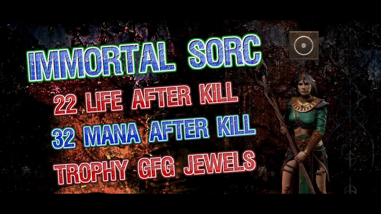 Immortal Sorceress Blood Mana Curse SOLVED! GFG Jewels! 32 Mana After ...