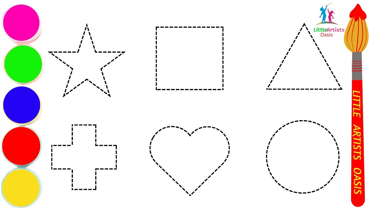 DRAW AND COLOR 2d Geometric Shapes 🔶🔵🔴 | Simple Basic Shapes Drawing ...
