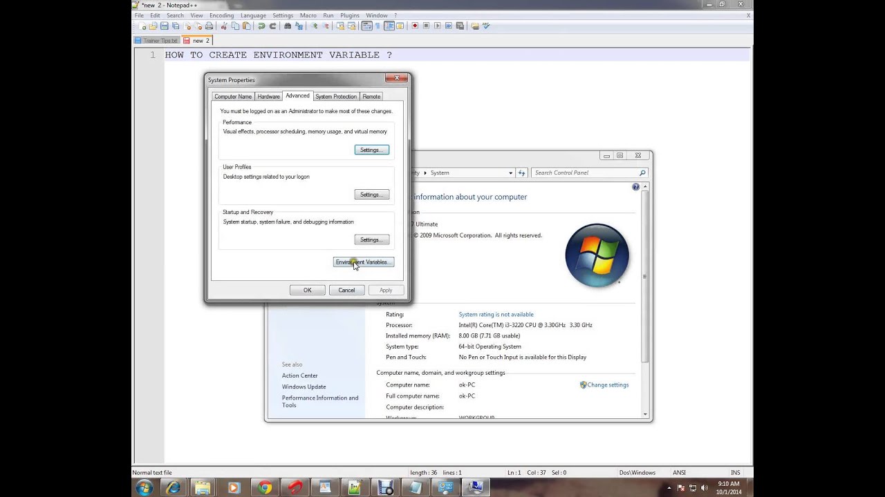 Create Environment Variable Steps Youtube 1797