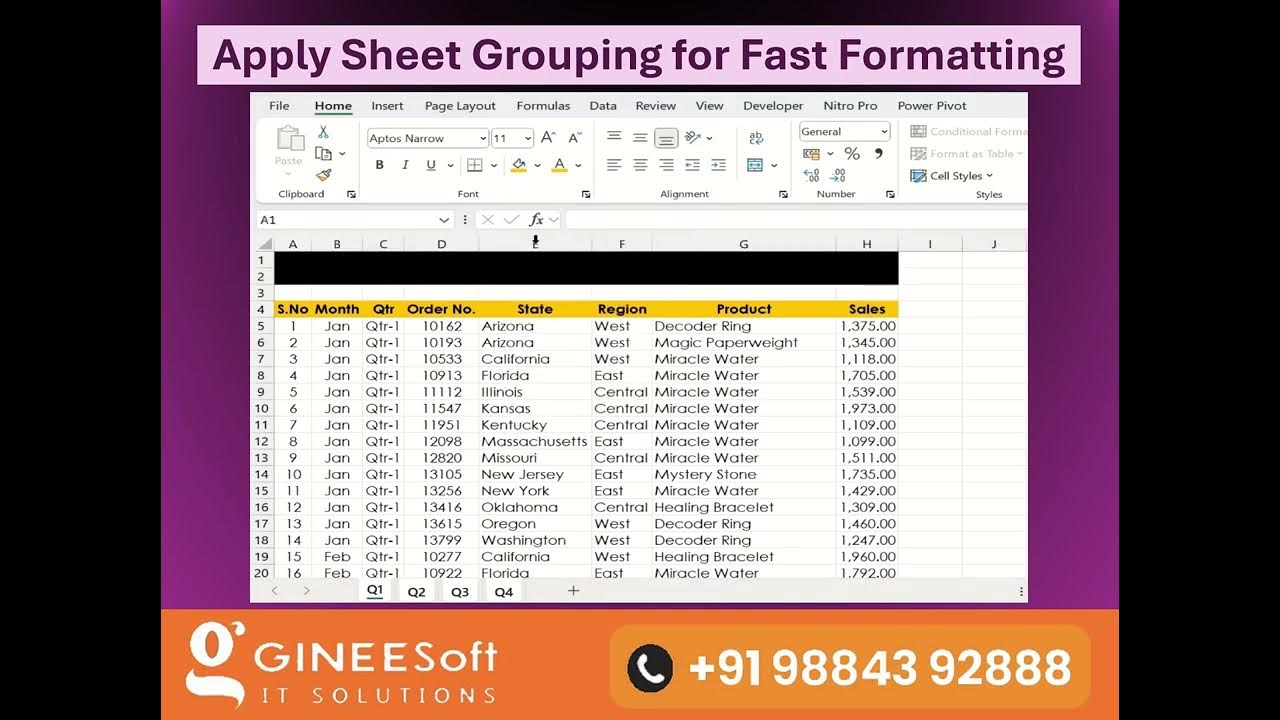 "How to Apply Sheet Grouping in Excel for Fast Formatting | Excel Tips & Tricks" - YouTube