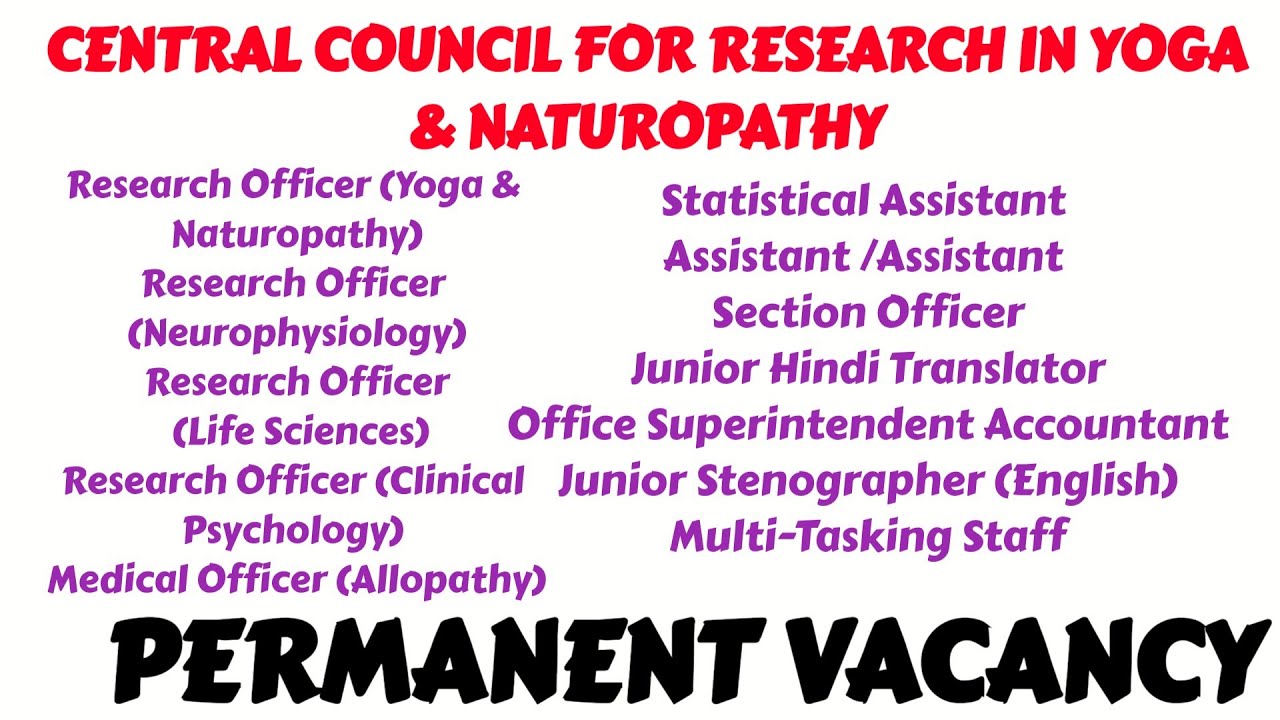 CCRYN NEW VACANCY 2024!! CENTRAL COUNCIL FOR RESEARCH IN YOGA ...