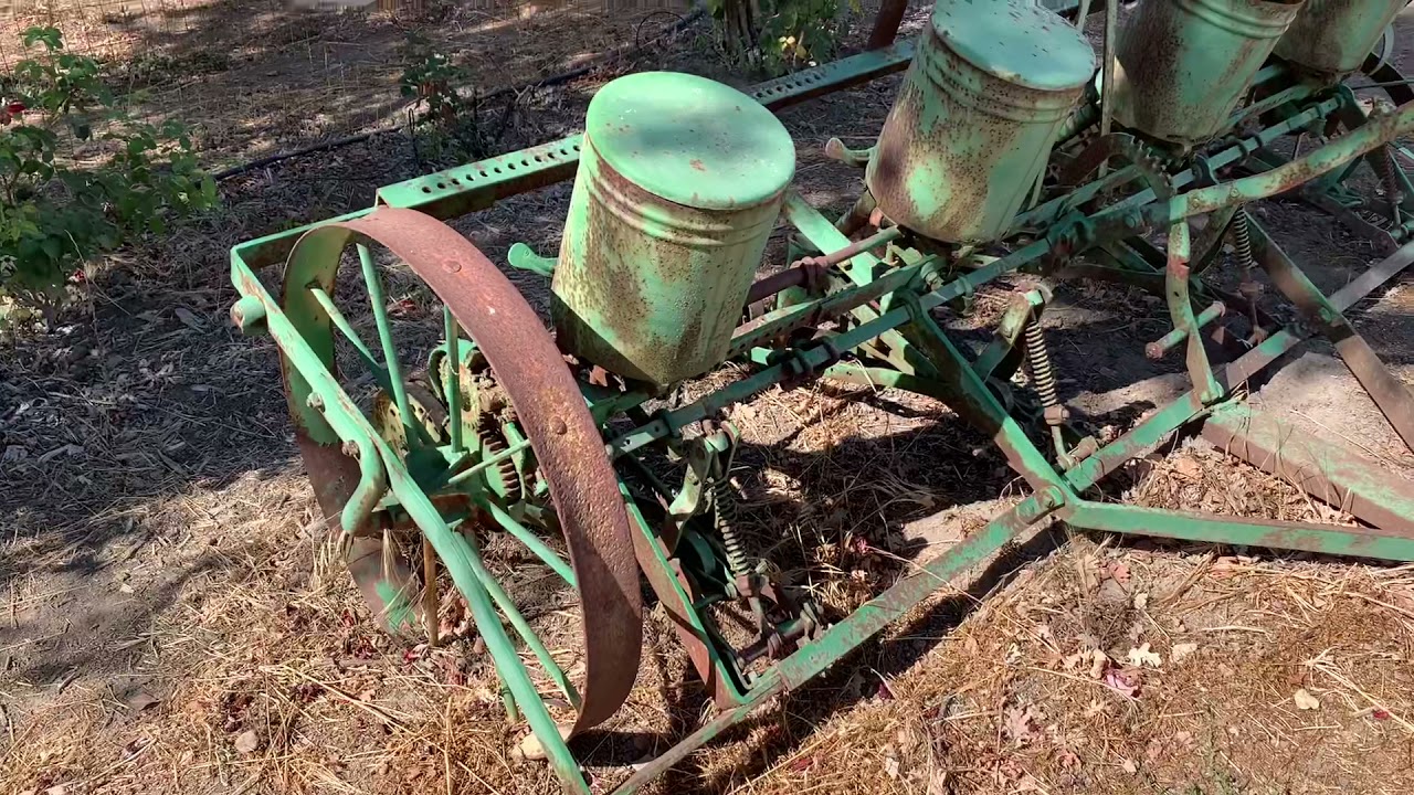 Antique Four Row Seed Planter - YouTube