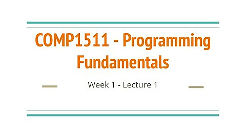 COMP1511 20T2 Lectures - YouTube