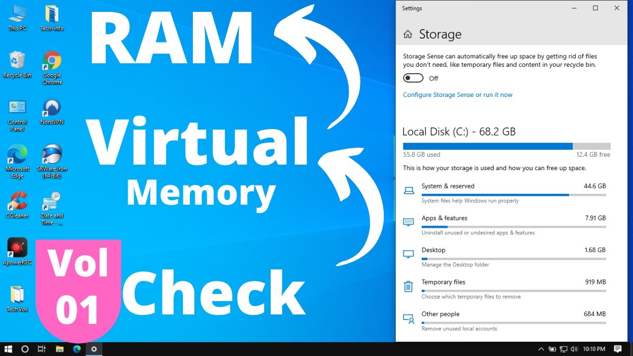 How To Check Ram/Virtual Memory In Windows 10 - YouTube