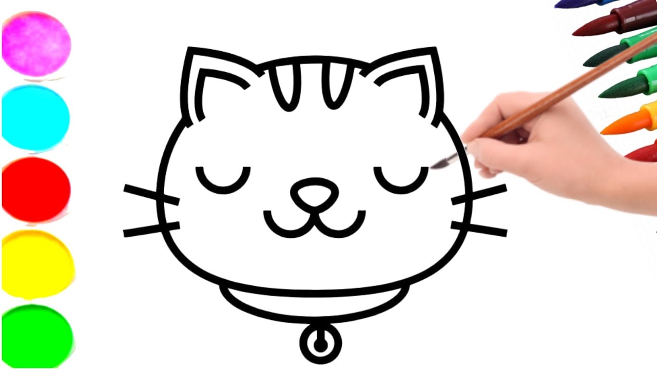 Cat drawing step by step for kids and toddlers || How to draw a cat ...