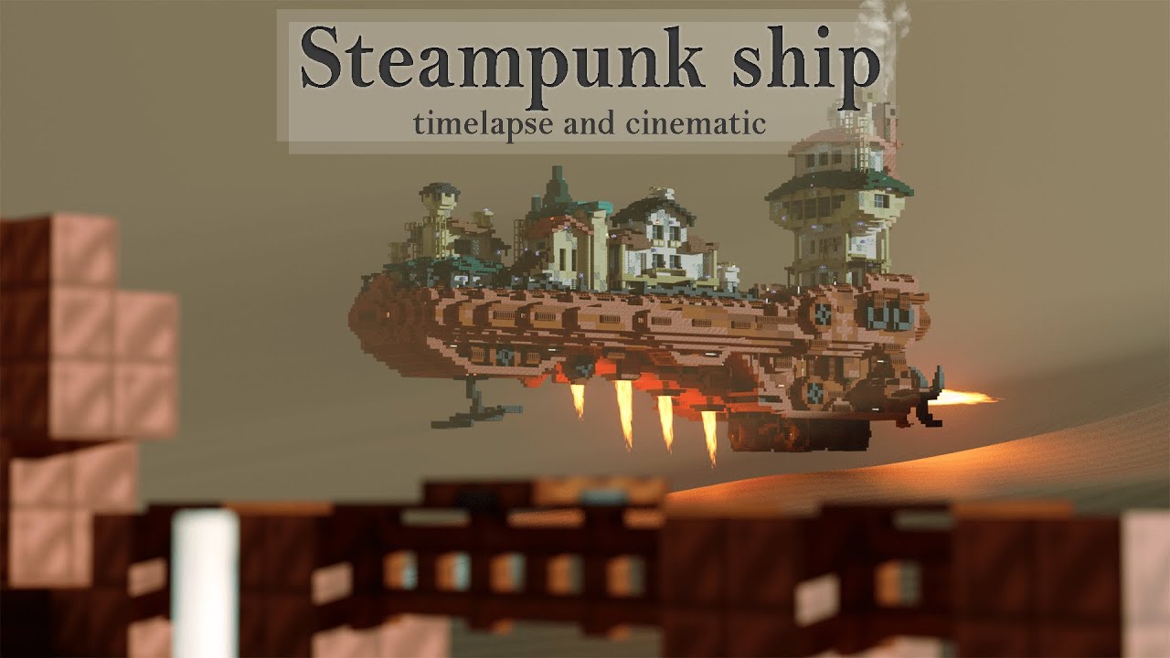 Steampunk Spaceship - Quick Minecraft Building Timelapse - YouTube