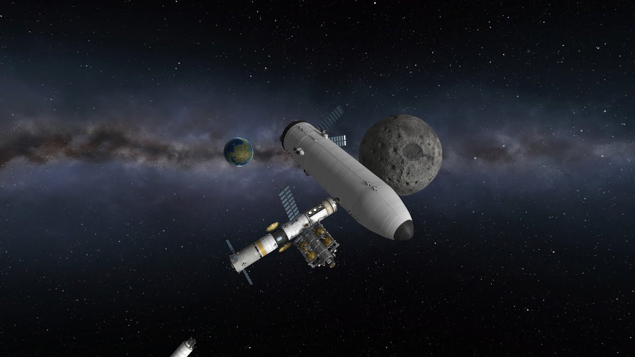 KSP: SpaceX LunarShip joining the gateway! - YouTube