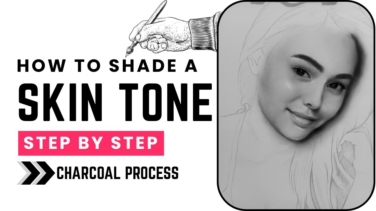 How to Shade Skin Tone Like a Pro (Charcoal Drawing Process) - YouTube