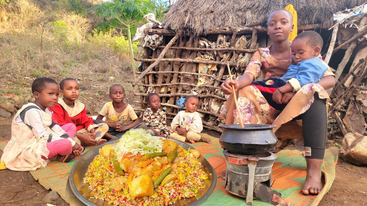 African village life #cooking village food for Breakfast,lunch and ...