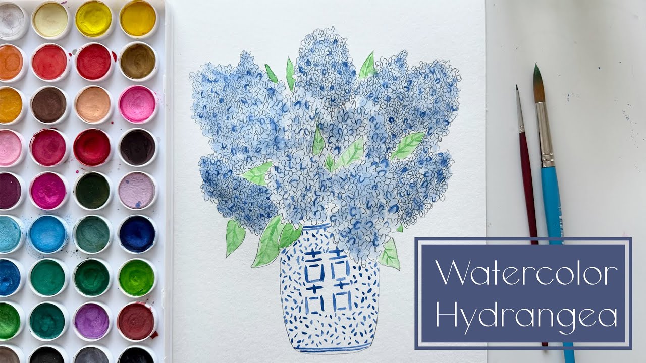Watercolor Hydrangea Painting Tutorial - YouTube