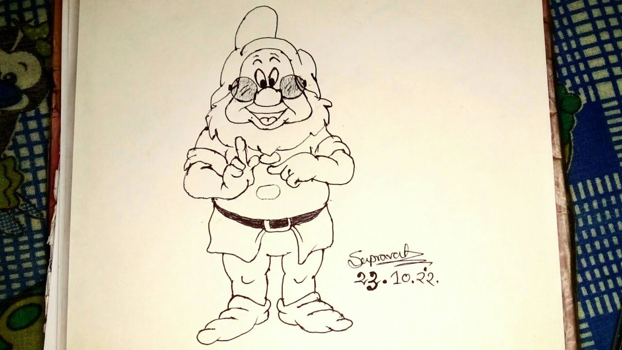 How to Draw Doc // The Seven Dwarfs // Snow White #Art @Supravat Roy ...