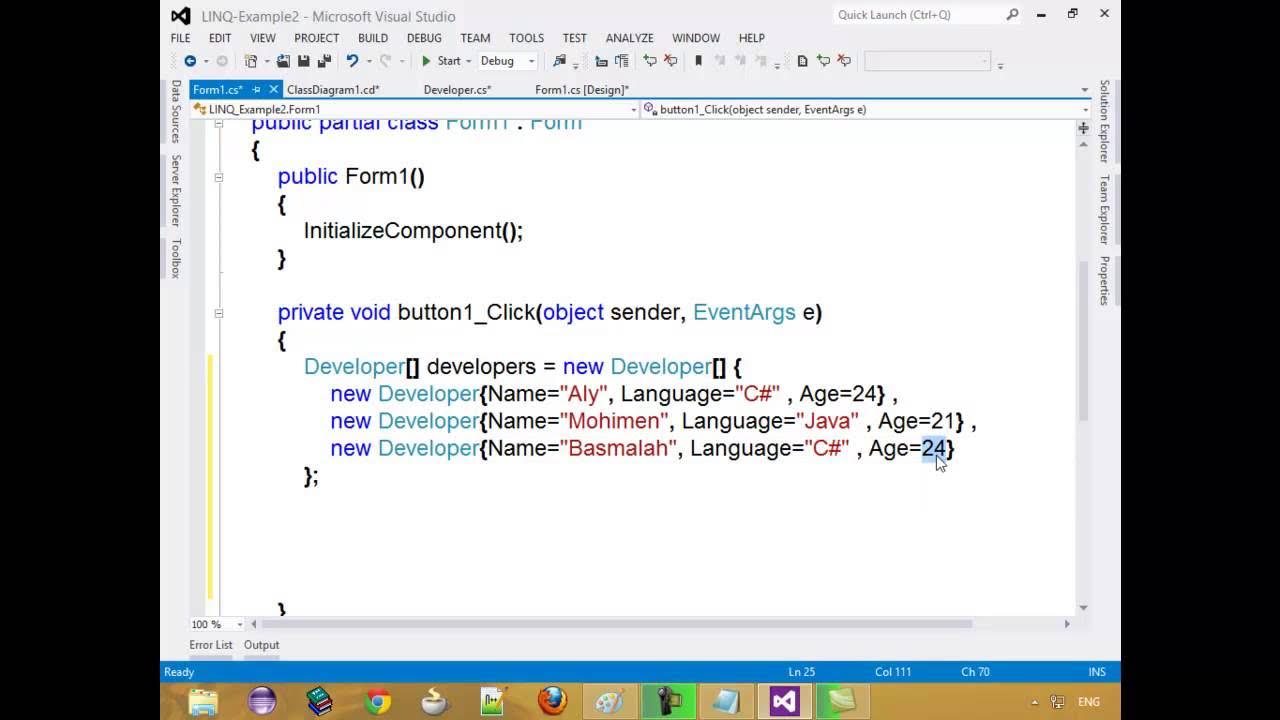 2-LINQ Syntax Fundamentals- select data from class - YouTube