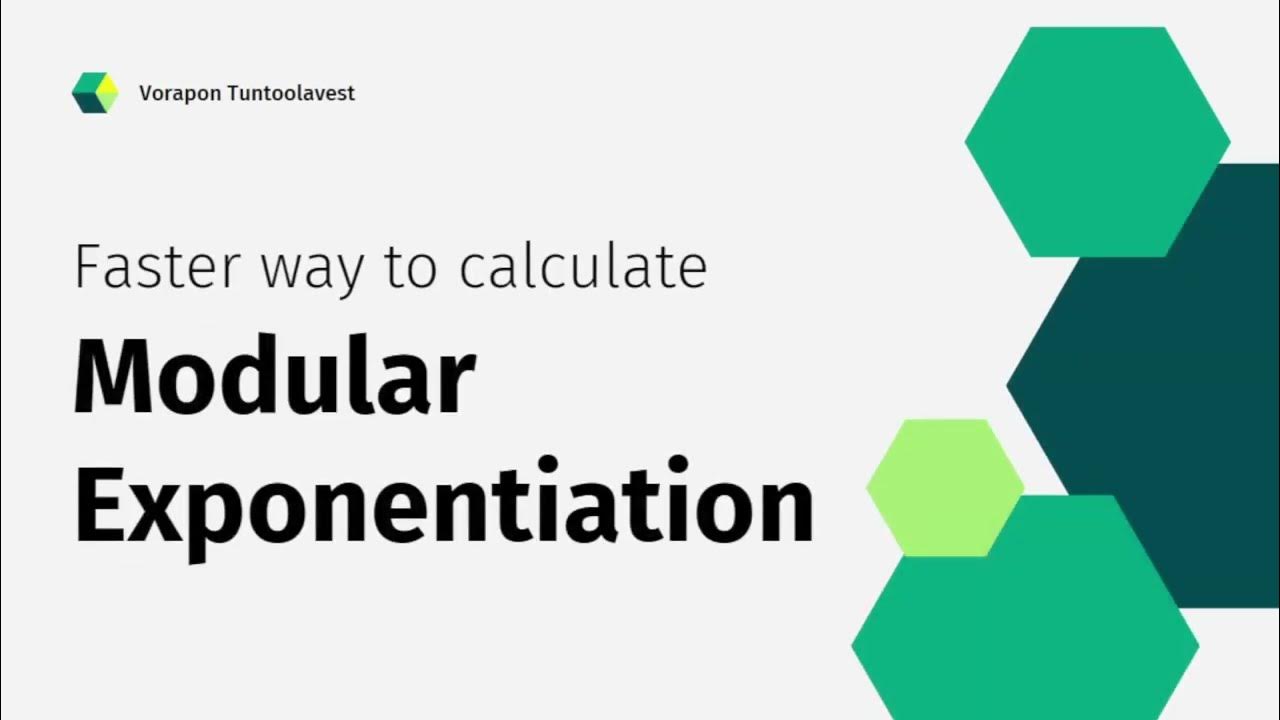 Faster Way To Calculate Modular Exponentiation For Encryption | Vorapon - YouTube