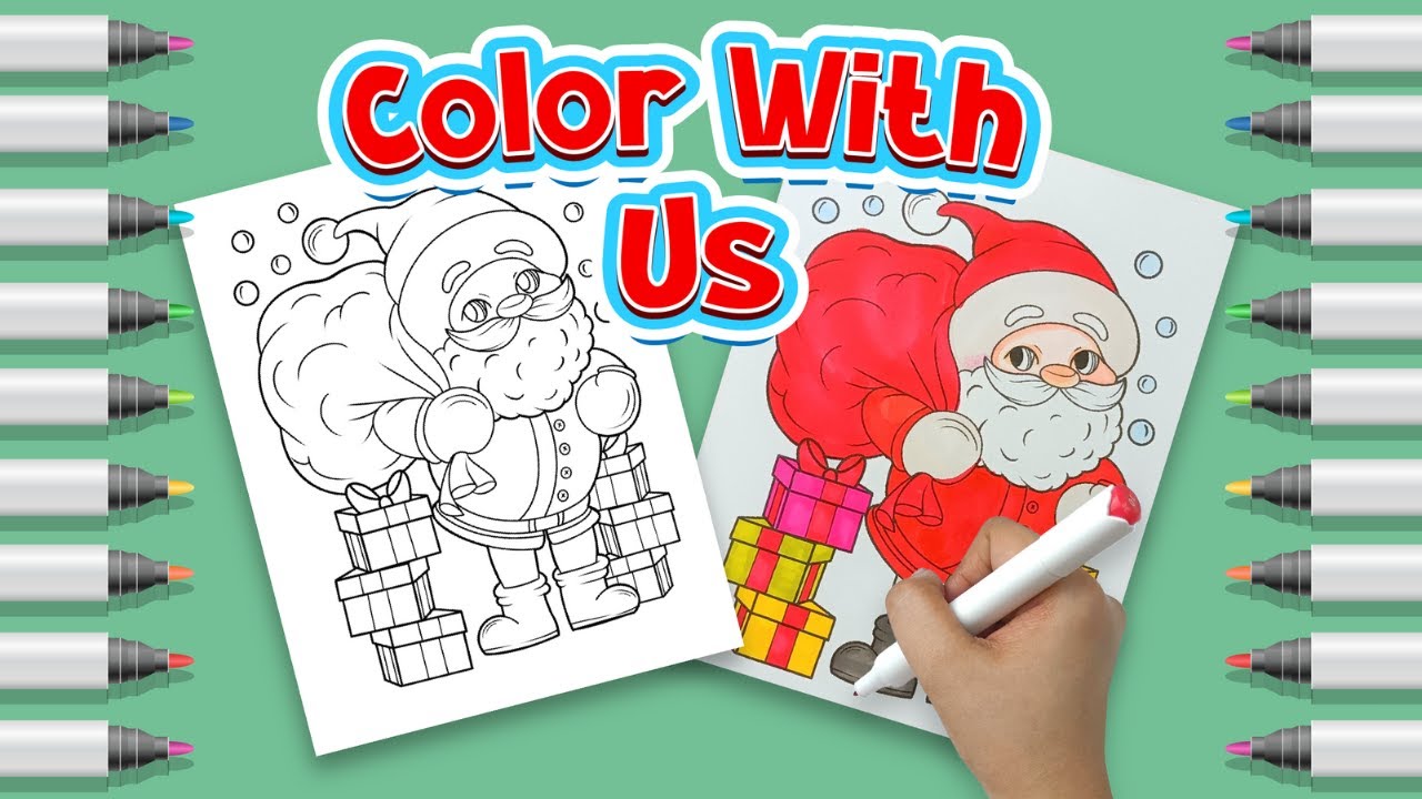 Christmas Coloring Book | Color With Us | Learn To Color #shorts - YouTube