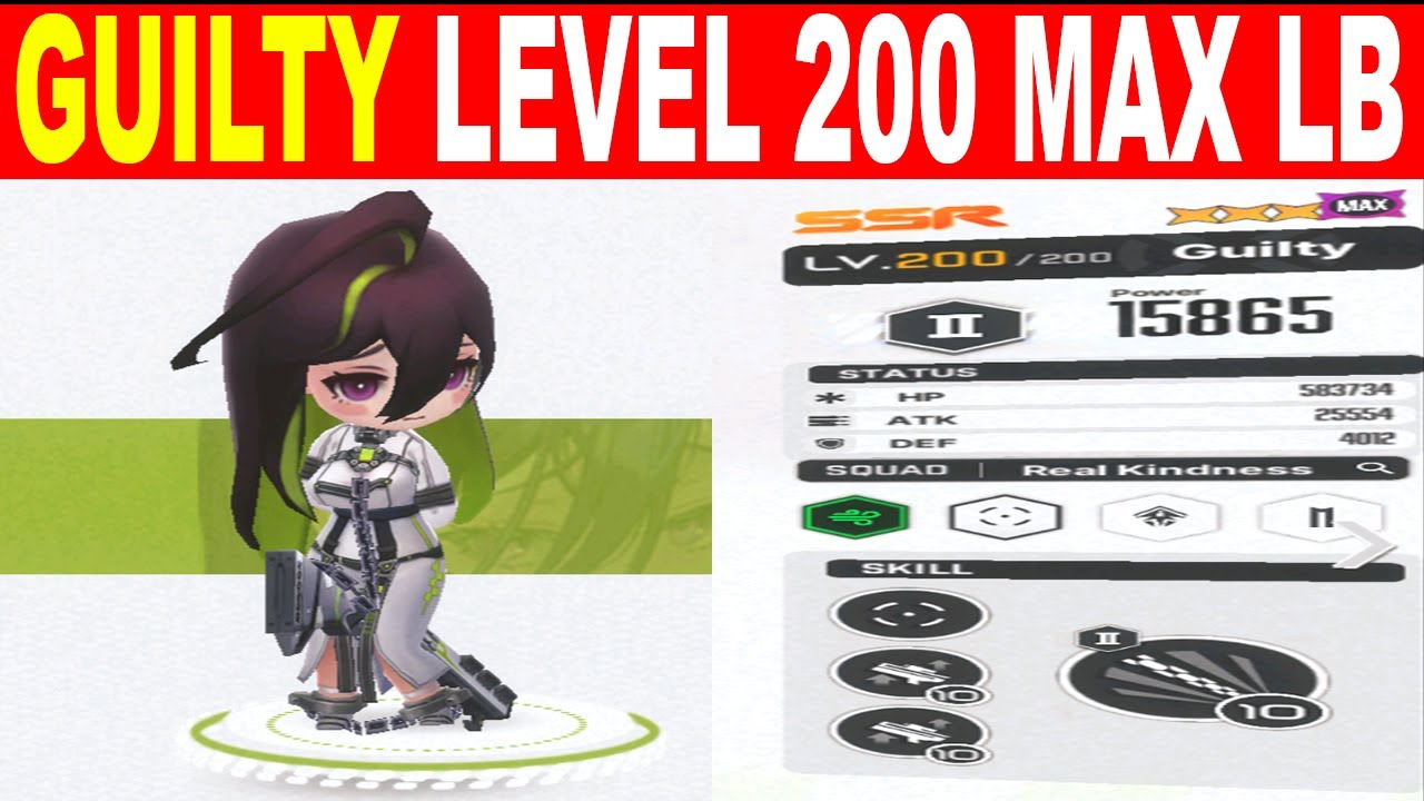 Guilty Level 200 Max LB3 Stats Nikke Goddess Of Victory - YouTube