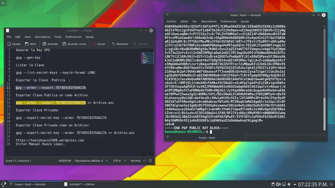 Crear Clave GPG y Exportar Clave Publica y Privada. - YouTube