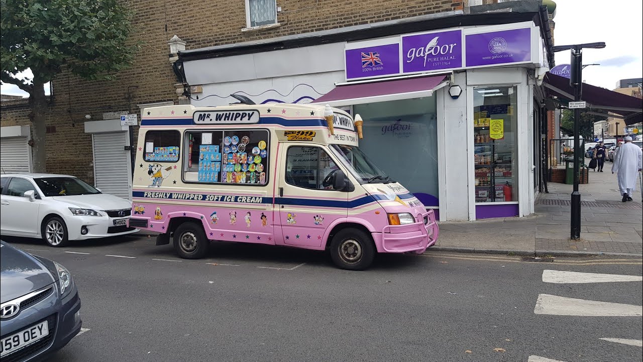 Mr pink whippy ice cream van music/chime buying 99 flake - YouTube