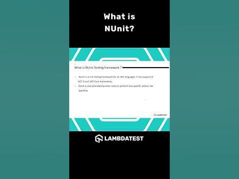 What is NUnit?🤔| NUnit Tutorial | LambdaTest #shorts - YouTube