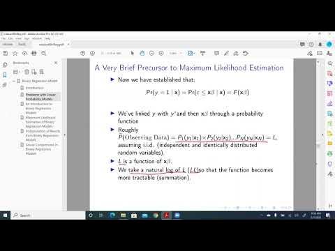 Categorical Data Analysis: Binary Regression A Brief Precursor to Maximum Likelihood Estimation ...