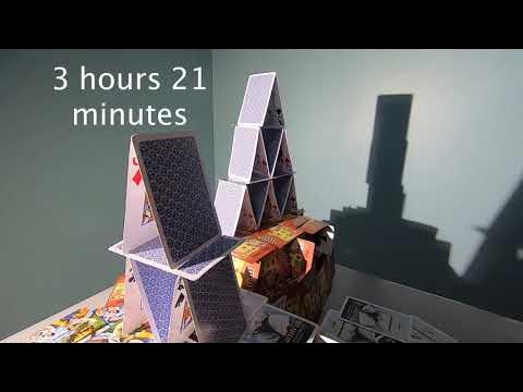 Learning how to stack cards - YouTube