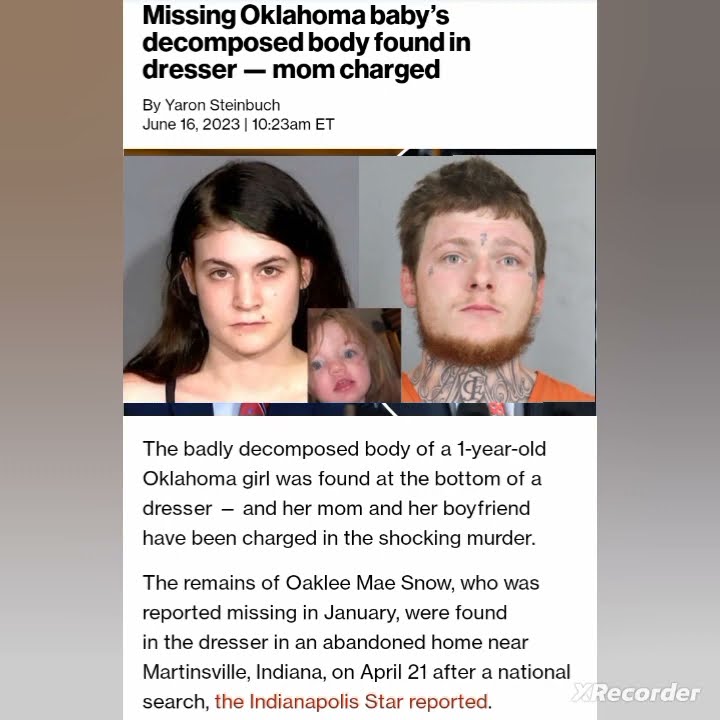 Madison Marshall & Roan Waters arrested after Oaklee Mae snow 1 found d ...