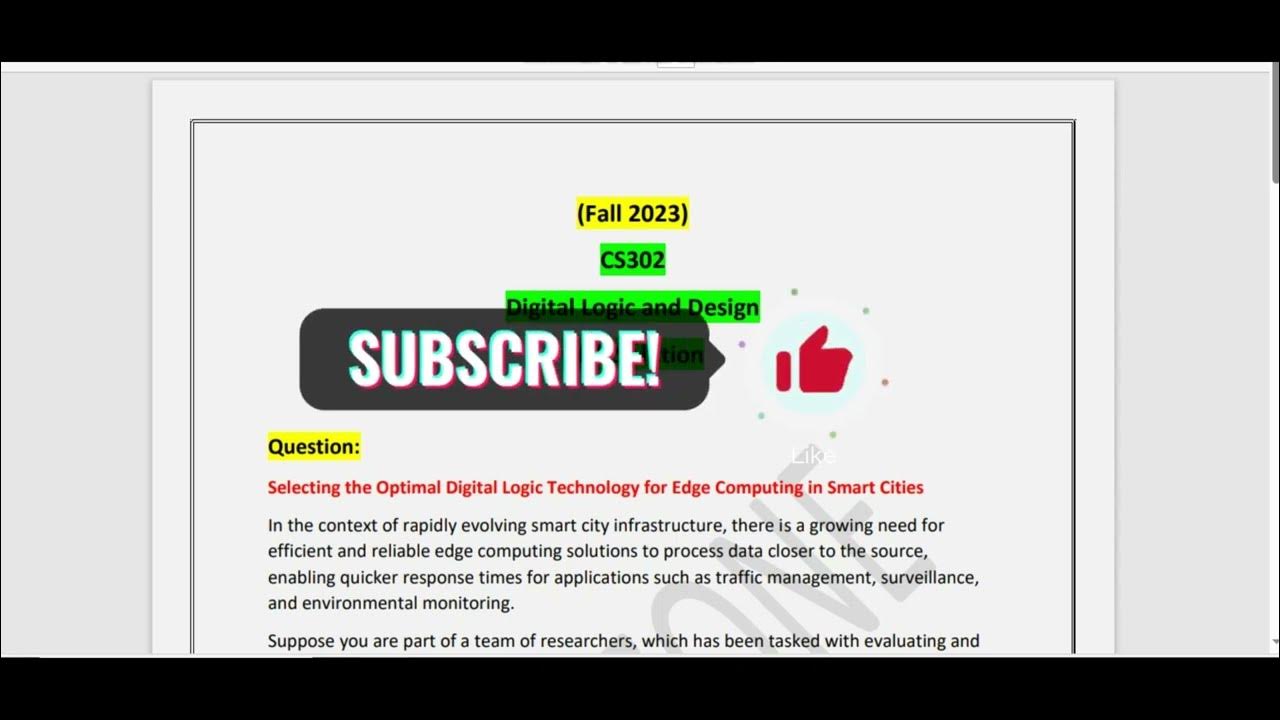CS302 GDB Solution 2023 || CS302 - Digital Logic Design || GDB - Fall 2023 - YouTube