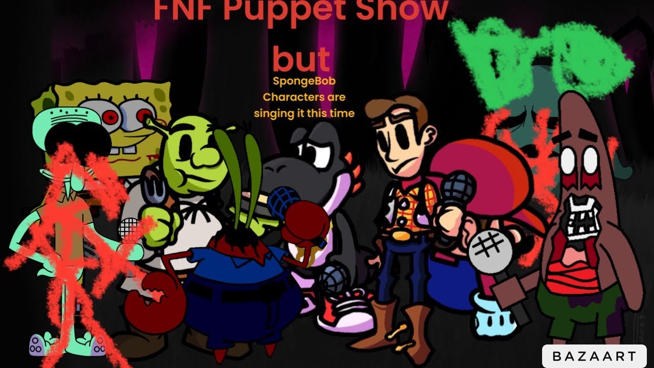FNF Puppet Show but SpongeBob Characters are singing it this time ...