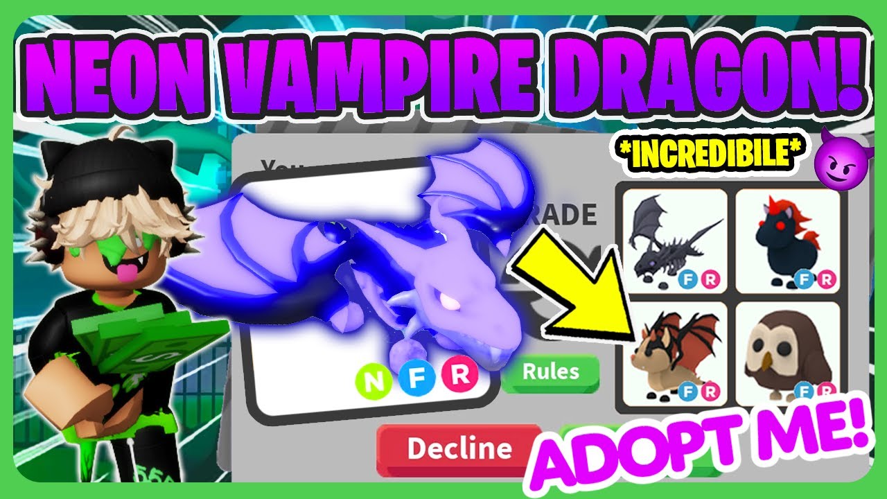 SCAMBIO IL NUOVO DRAGO VAMPIRO NEON SU ADOPT ME NEL 2023! Roblox Adopt ...