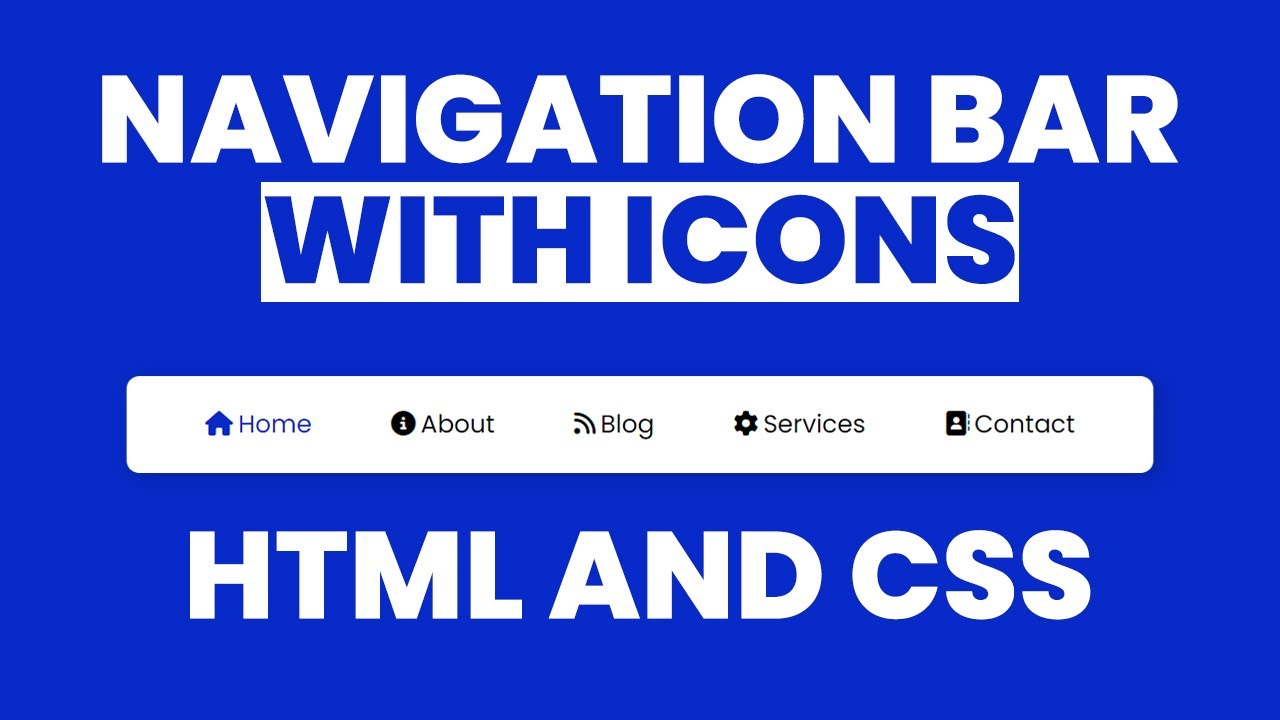 How To Create A Navigation Bar With Icons In Html And Css Navbar With 1954