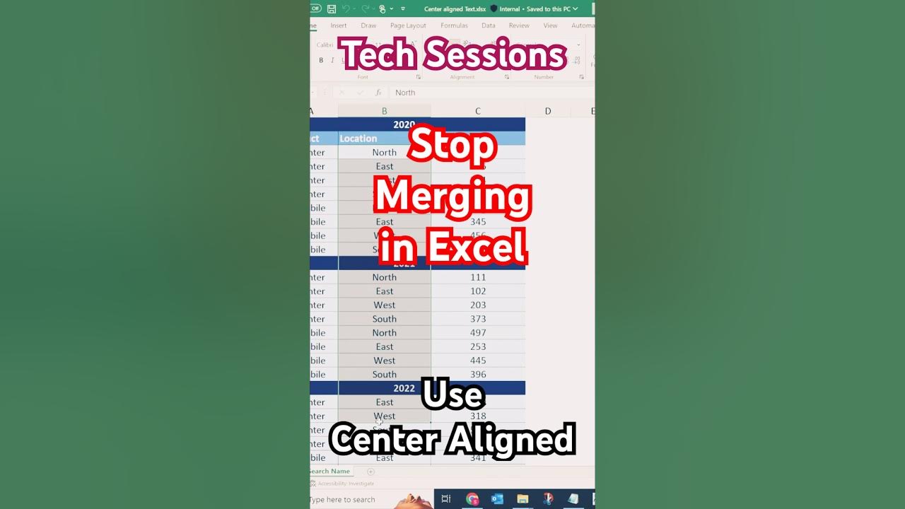 Stop Merging! Use Center Across Selection in Excel - YouTube
