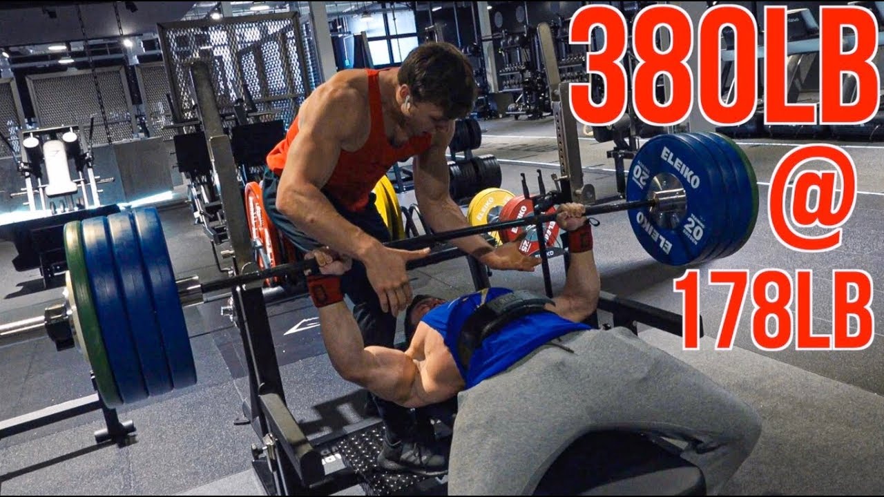 380LB/173KG BENCH PR @ 178 LB BODYWEIGHT - YouTube