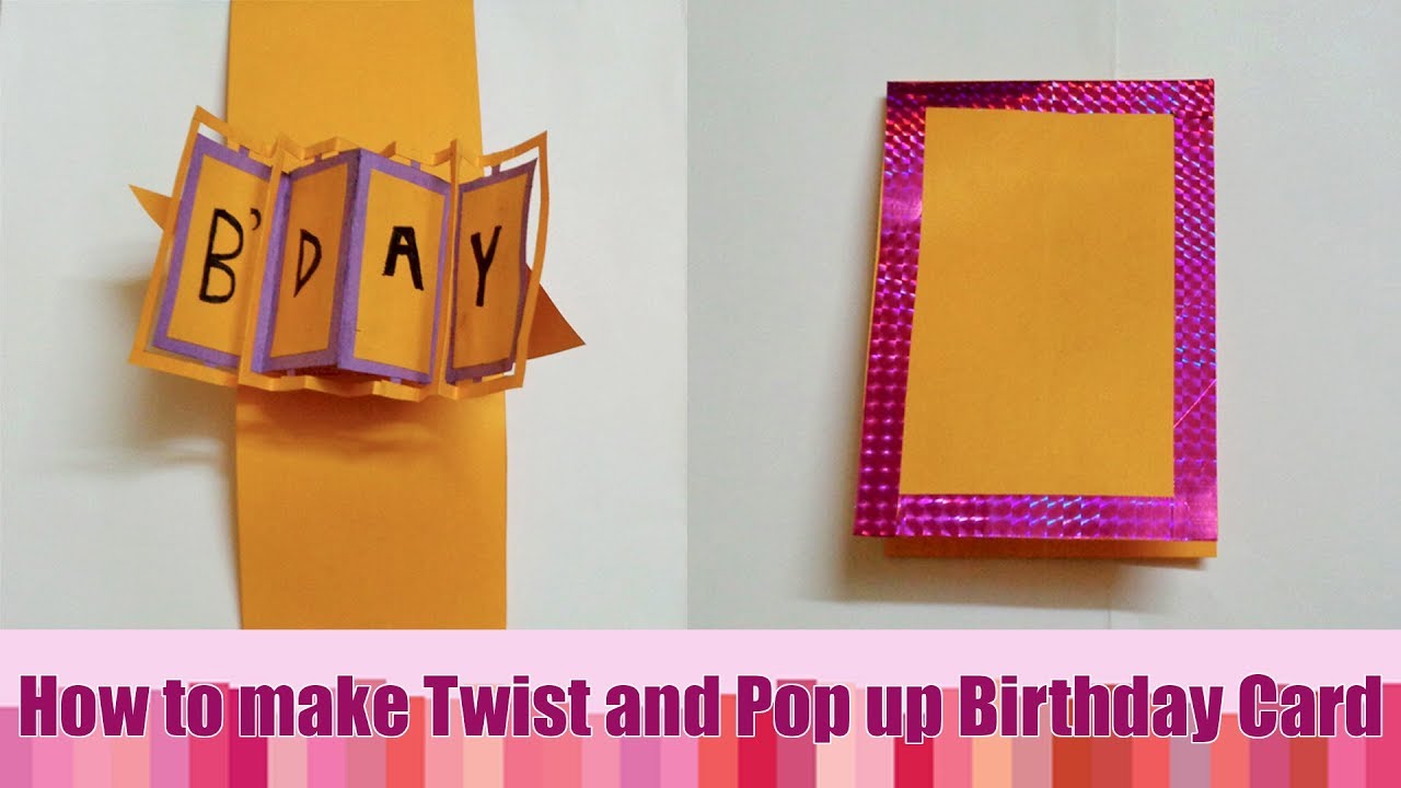 Twist & Pop Up Card Tutorial | Twist & Pop Up Card For Scrapbook(Cards ...