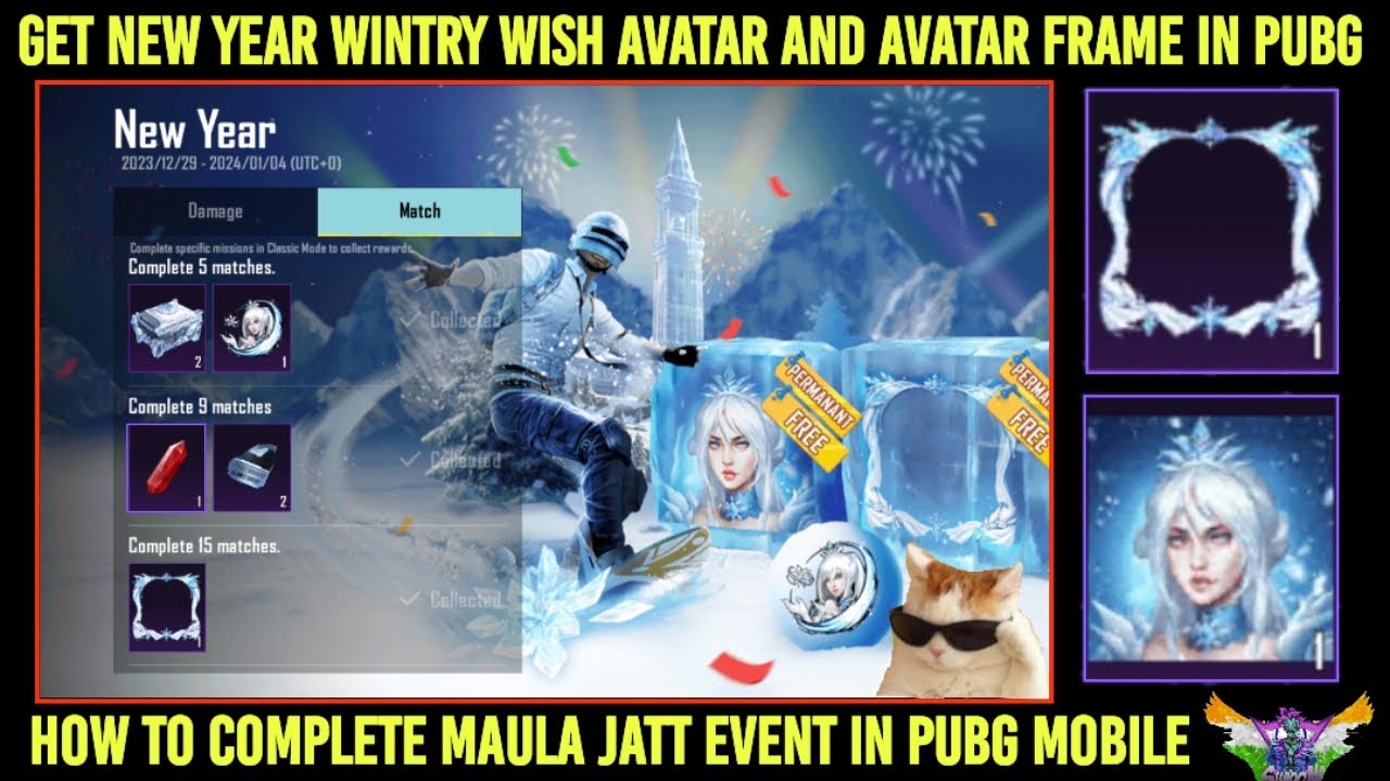 NEW YEAR EVENT IN PUBG MOBILE | GET FREE WINTRY WISH AVATAR & FRAME IN ...