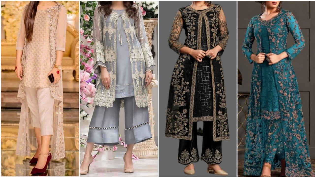 Gorgeous and beautiful party wear Net jacket design / Net shrug design ...