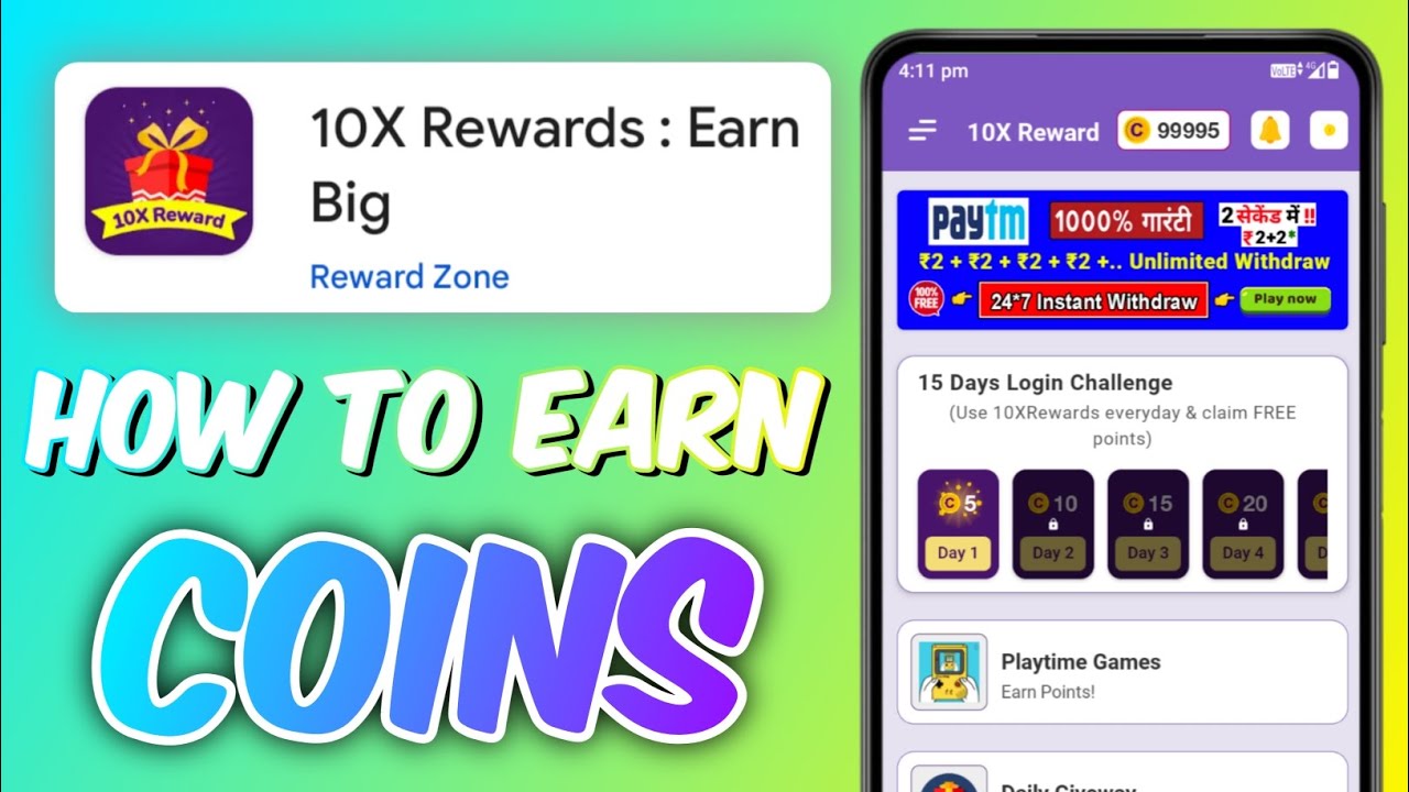 10x reward app se paise kaise kamaye || how to earn coins in 10x reward ...