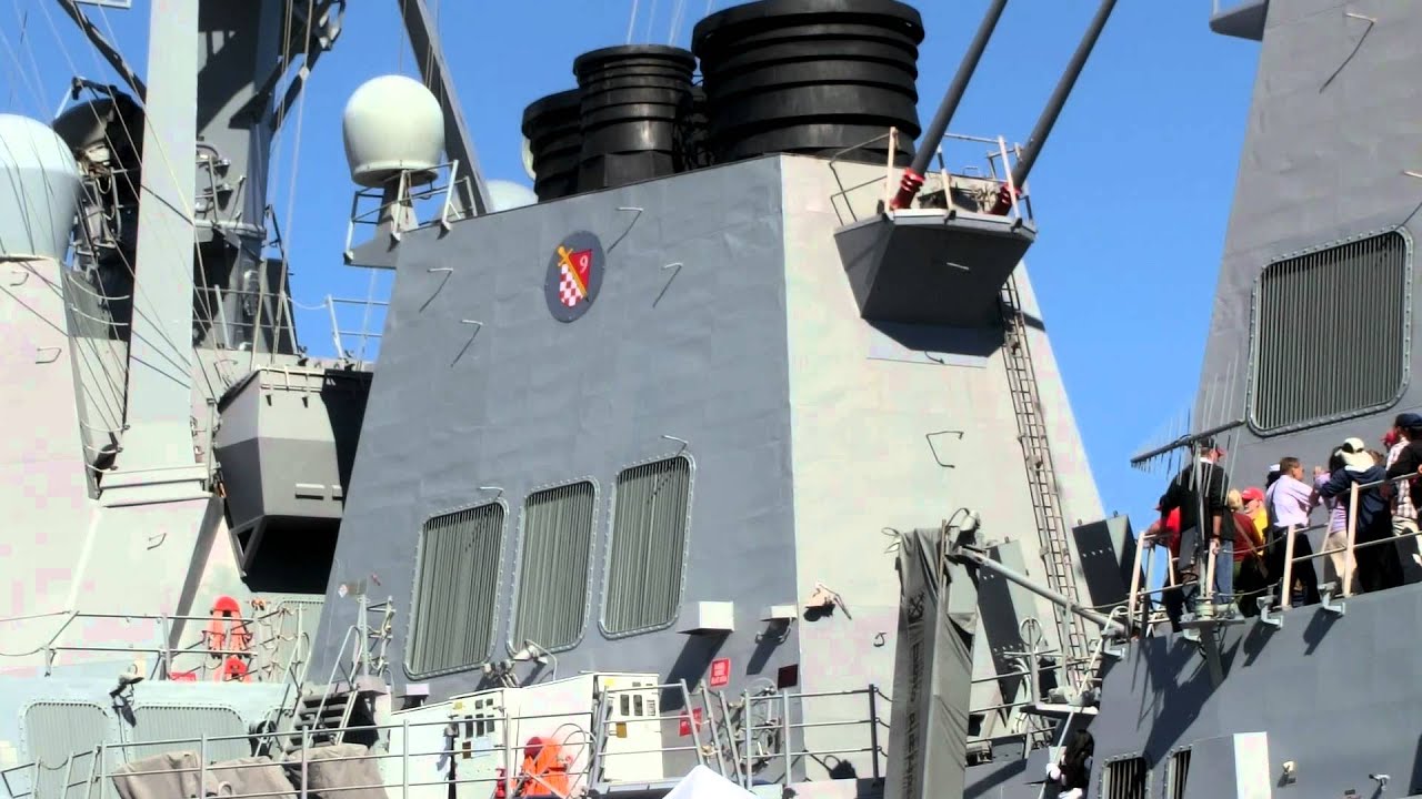 Close look at USS PREBLE DDG 88 Guided Missile Destroyer. SF Fleet Week ...