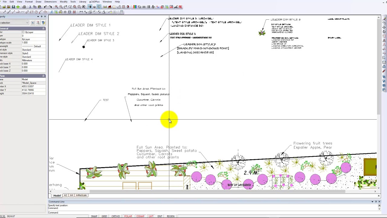 Using leaders in landscape CAD design drawings - YouTube