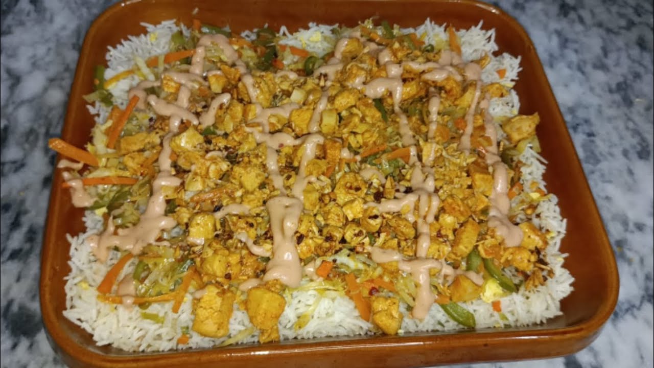 Chicken Bar.B.Q rice by Kaf Kitchen | Chicken BBQ Rice Platter Recipe ...
