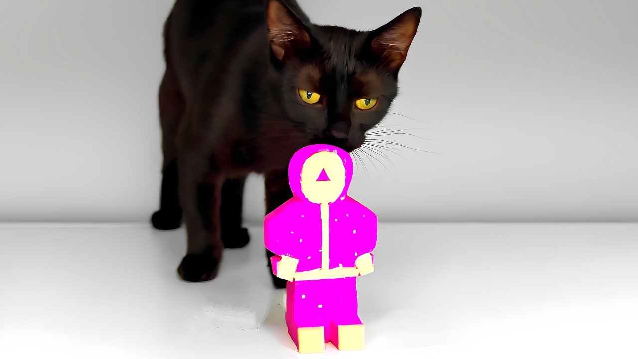 Cat Eating Squid Game Guard ASMR - YouTube