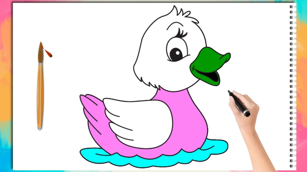 Draw the Duck for kids | Bathak drawing #duck #art #drawing #kids - YouTube