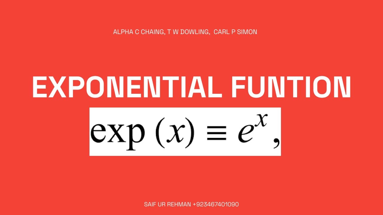 Exponential Function 10.1alpha C Chiang - Youtube