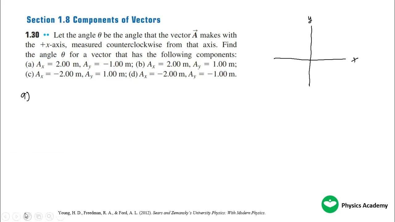 Exercise 1.30 (Part 1) "Components of Vectors "Chapter 1: University ...
