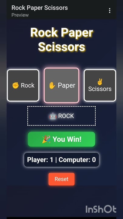 Rockpaperscissors Game Using Html Css Javascript Python