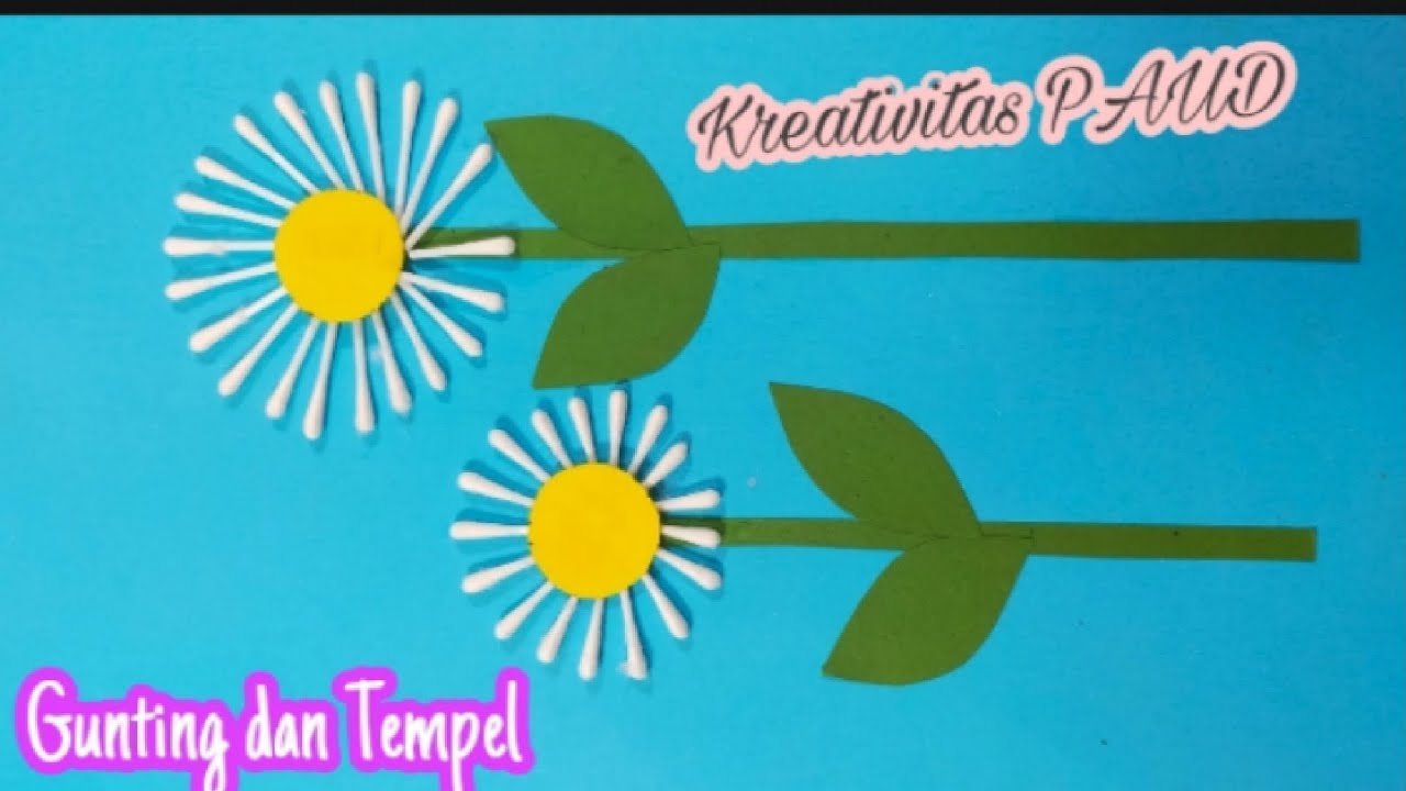 Membuat Kreasi Bunga dari Cutton Bud dan Kertas Origami || Gunting ...