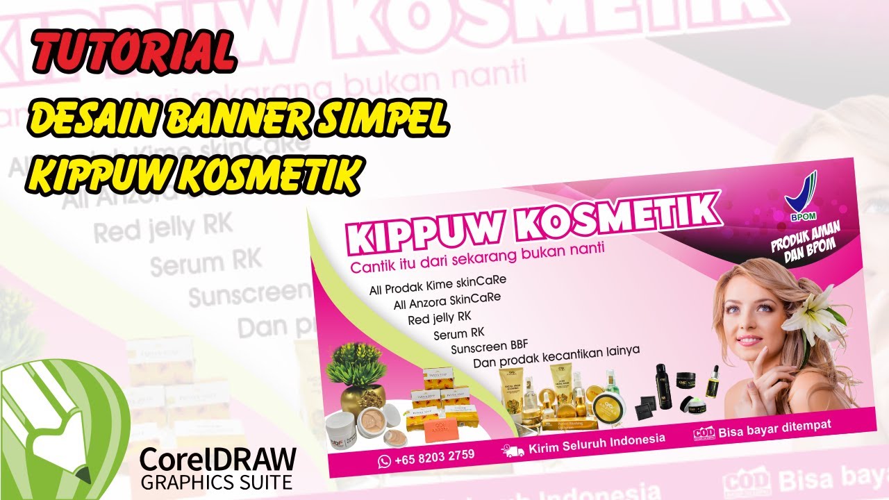 Desain Banner Kosmetik Simpel Kippuw Kosmetik Speedart Youtube