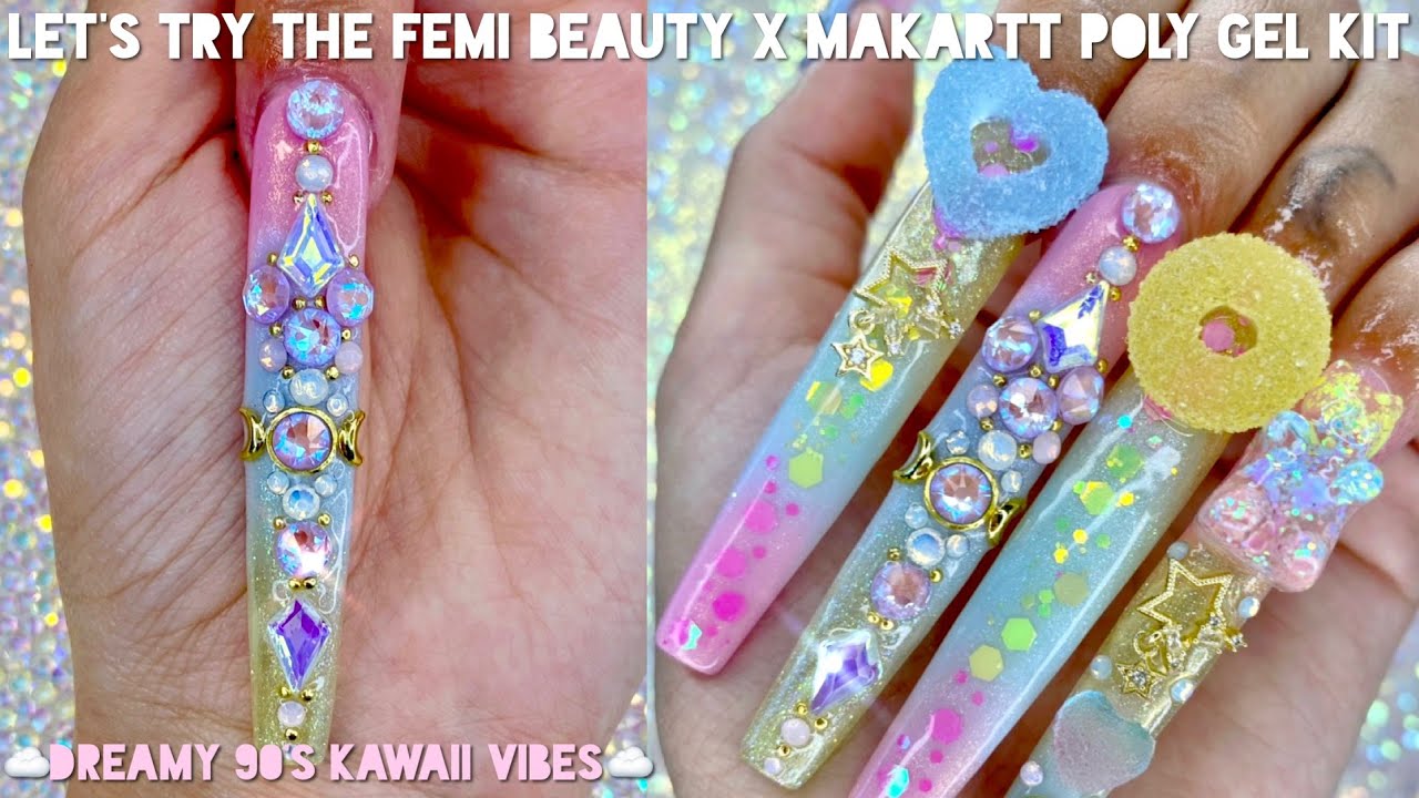 Let’s try the Femi Beauty x Makartt poly gel kit | DIY dreamy 90’s ...